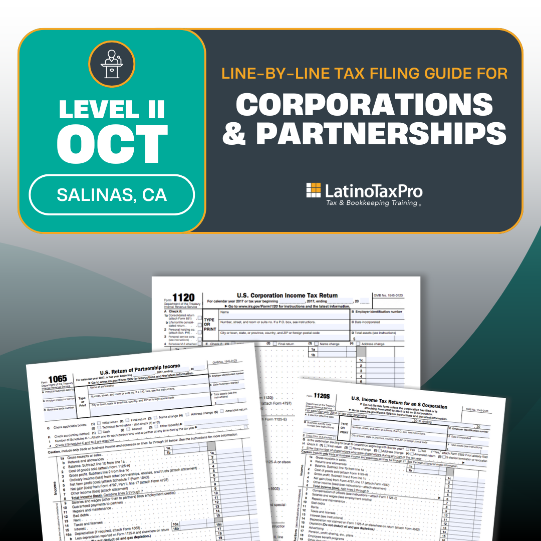 Level II October: Line-by-Line Tax Filing Guide for Corporations & Par